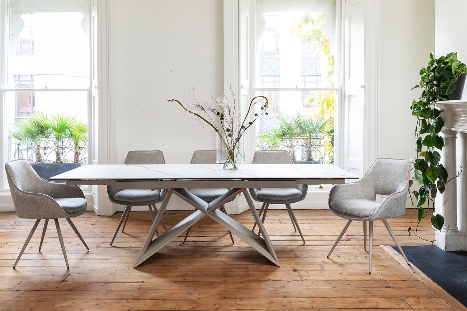 Milano Extending Dining Table | White/Beige | Ireland