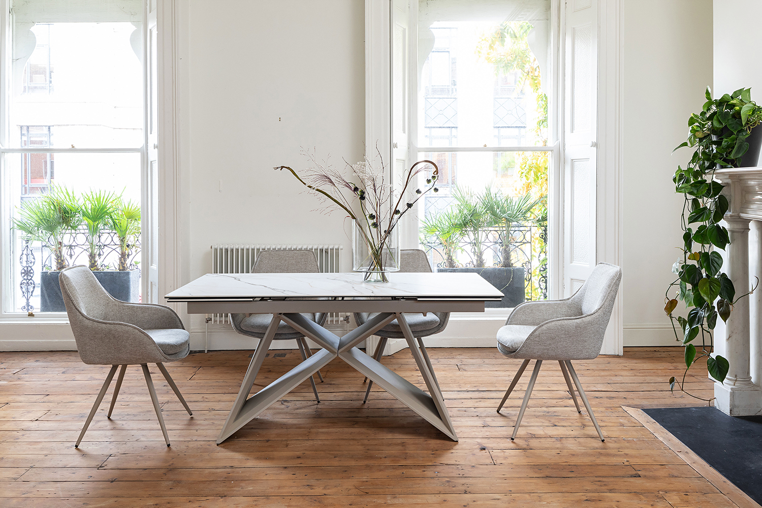 Milano Extending Dining Table | White/Beige | Ireland