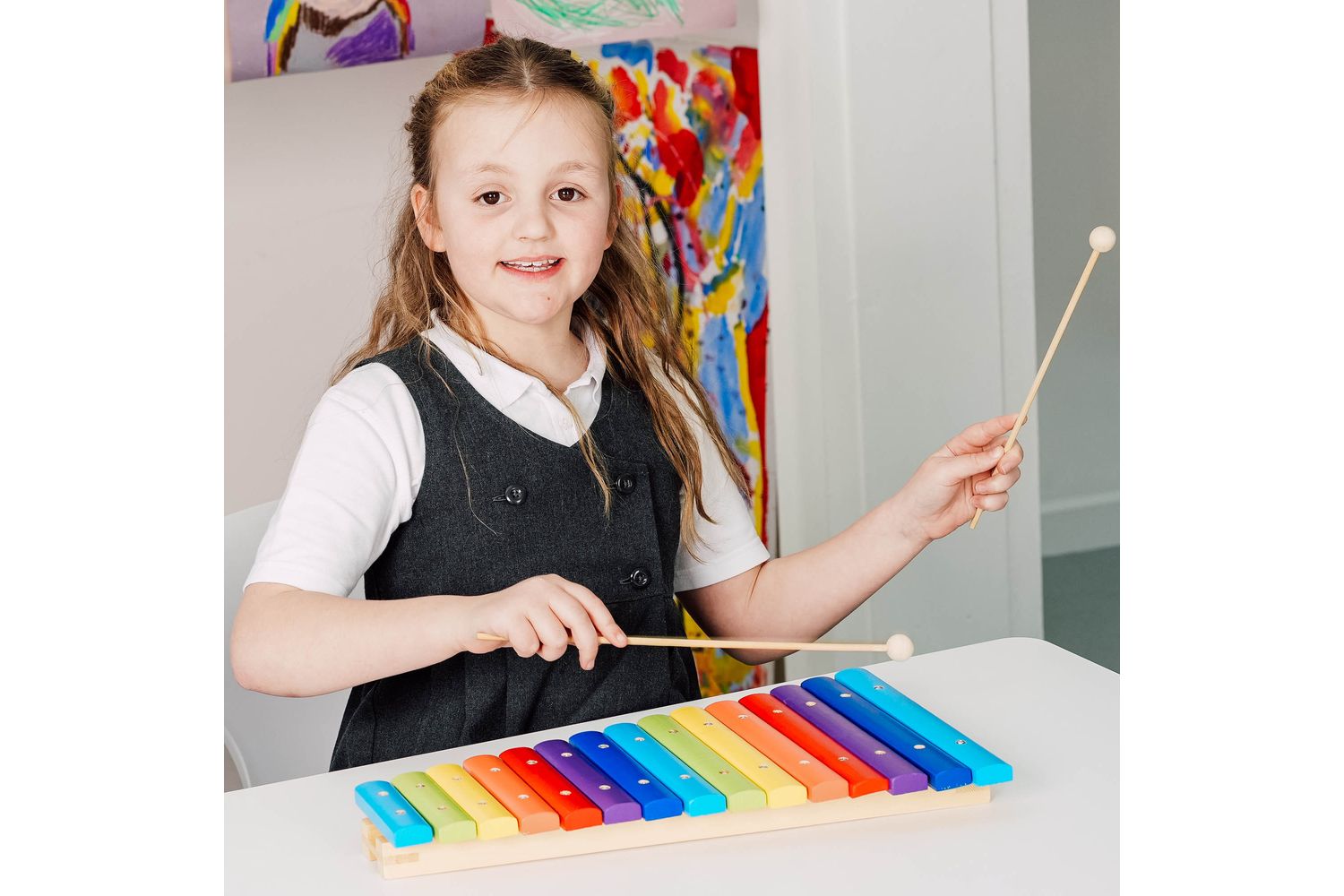 A-star 15 Note Rainbow Xylophone With Beaters | Wooden Xylophone | Full ...