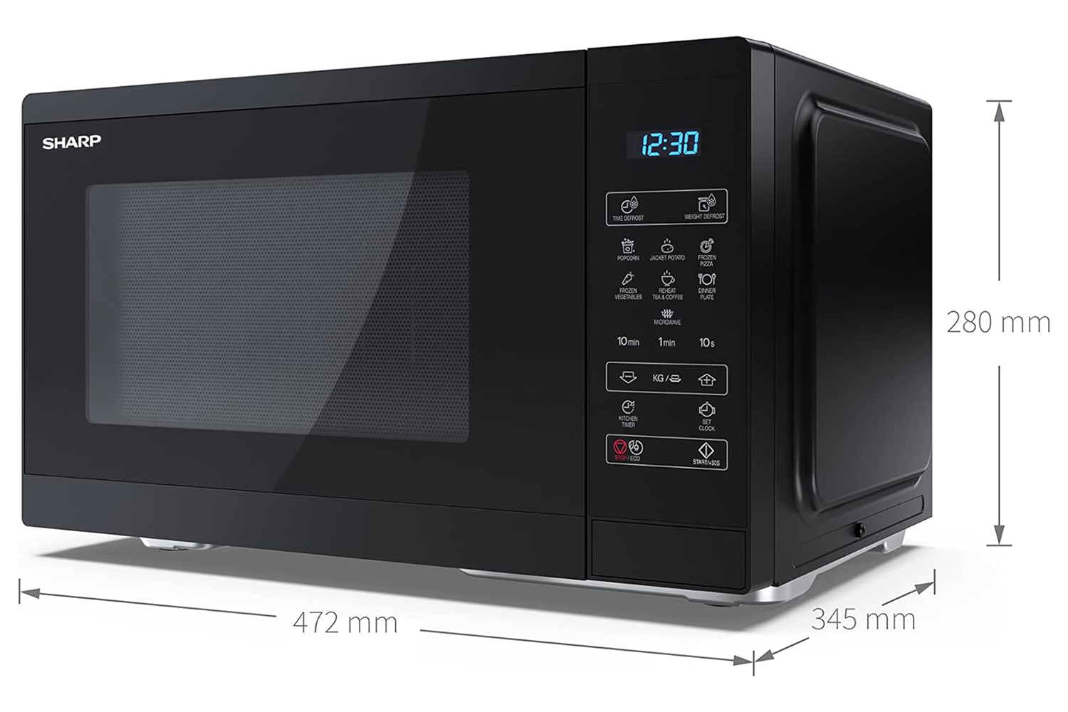 Sharp 25L 900W Solo Microwave | YC-MS252AU-B | Black | Ireland