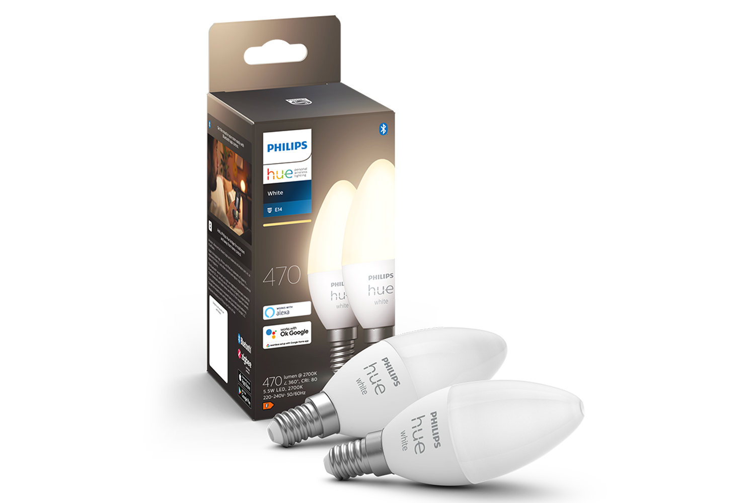 Philips Hue E14 Smart LED Bulbs | 2 Pack | Ireland