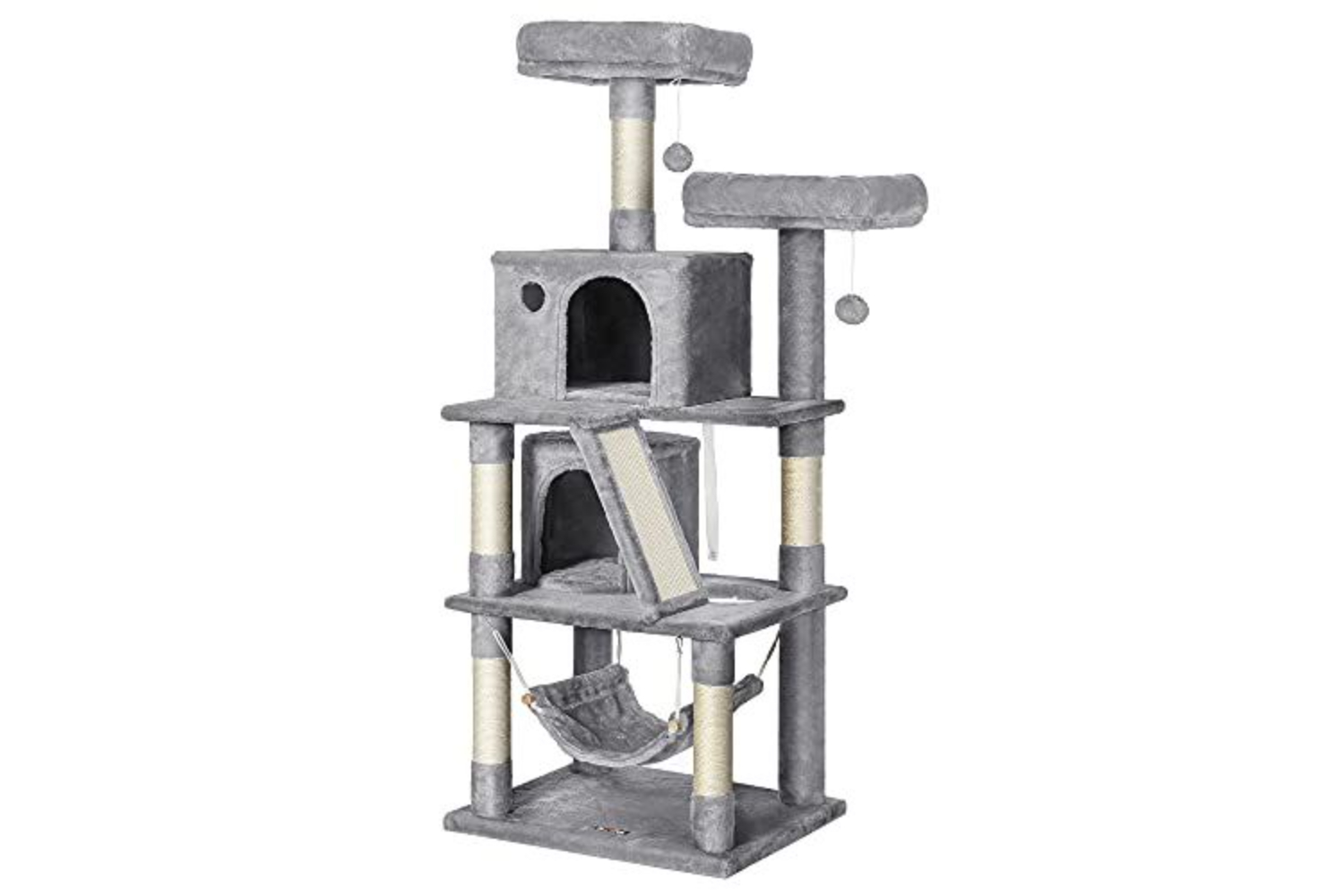 Feandrea UPCT163W01 61"Cat Tree with Bed | Light Grey | Ireland