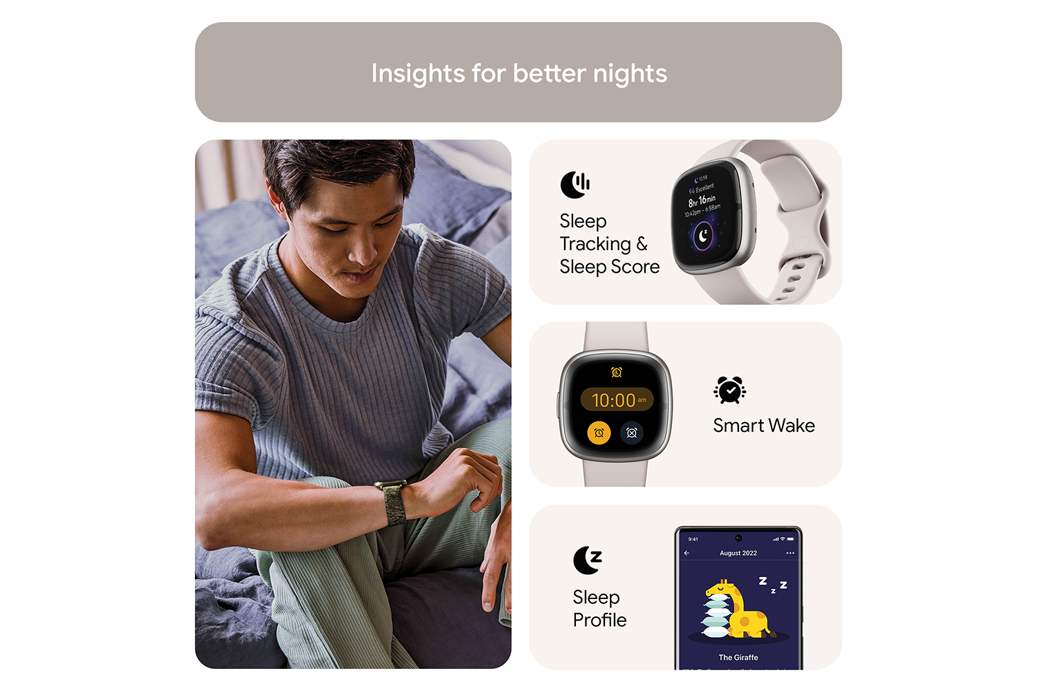 Fitbit Sense 2 Smartwatch | Lunar White & Platinum | Ireland