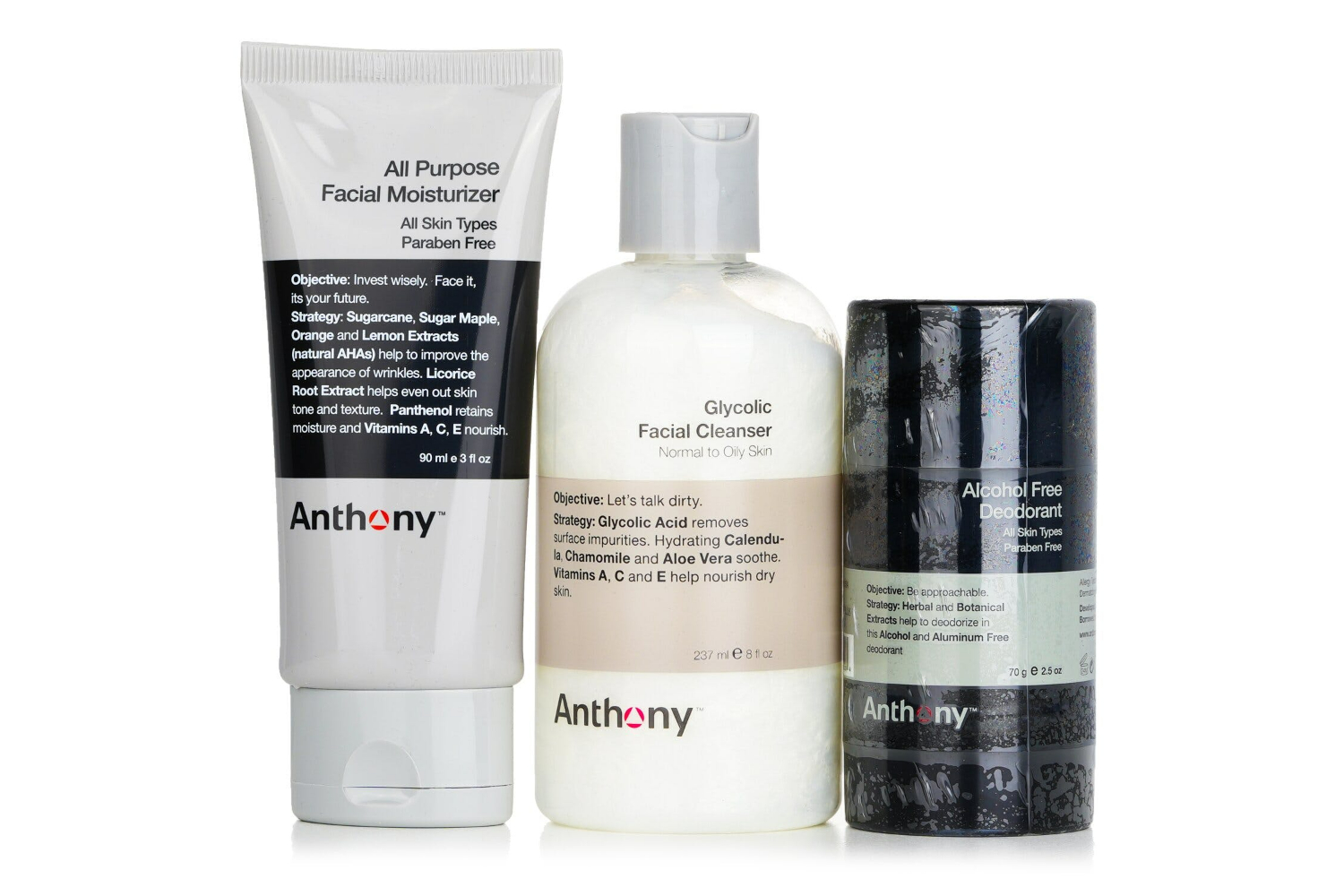 Anthony 255378 Basic Kit with Alcohol Free Deodorant | 3 Peices | Ireland