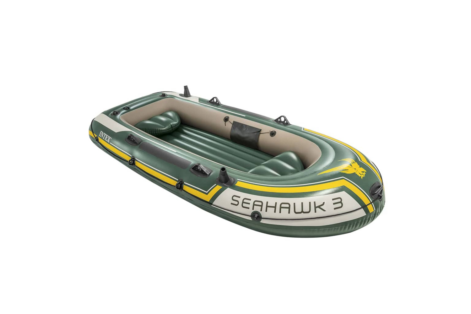 Intex 277551 Inflatable Boat Set Seahawk 3 With Trolling Motor And ...