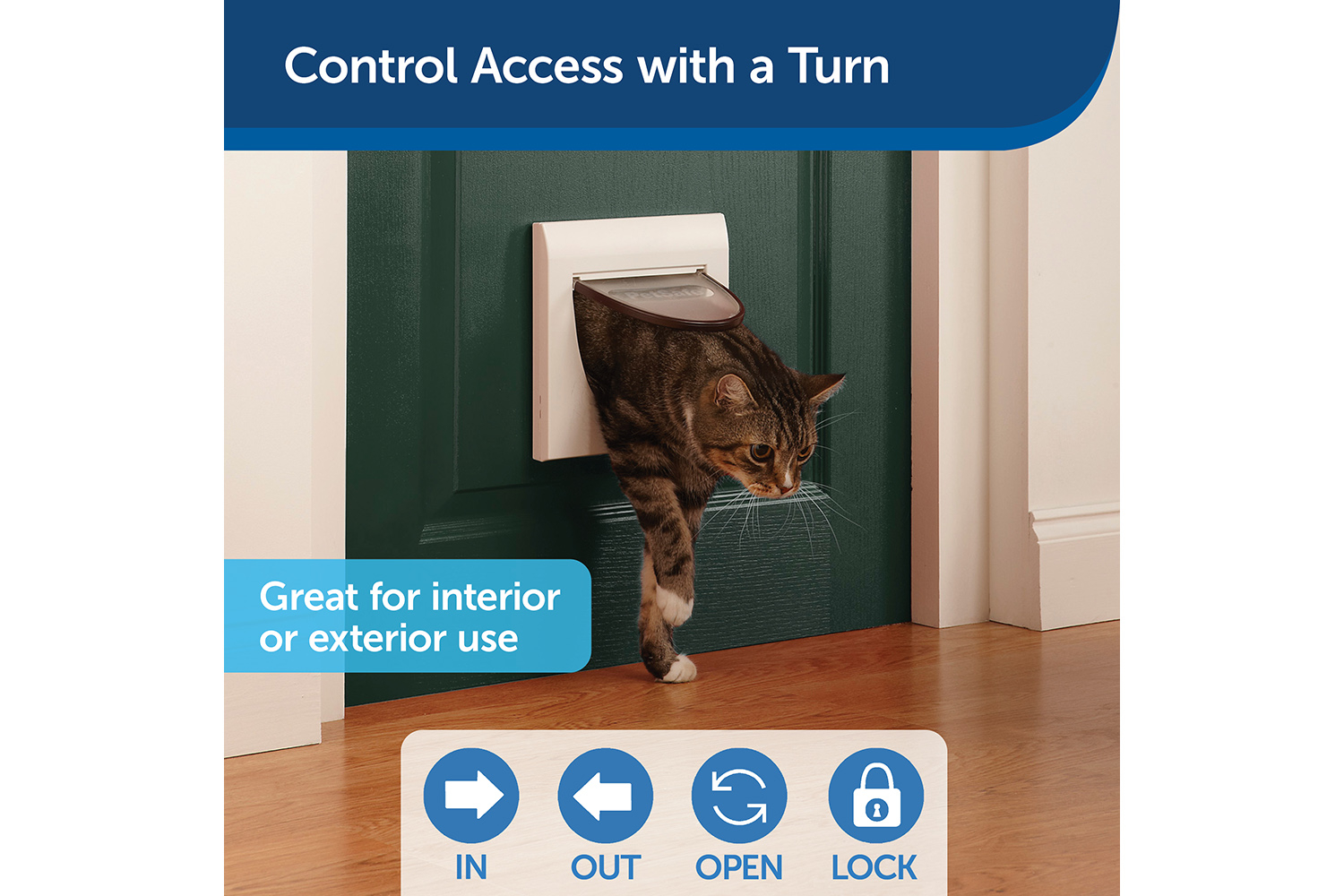 Petsafe 932EF Classic Magnetic 4-Way Locking Cat Flap | Ireland