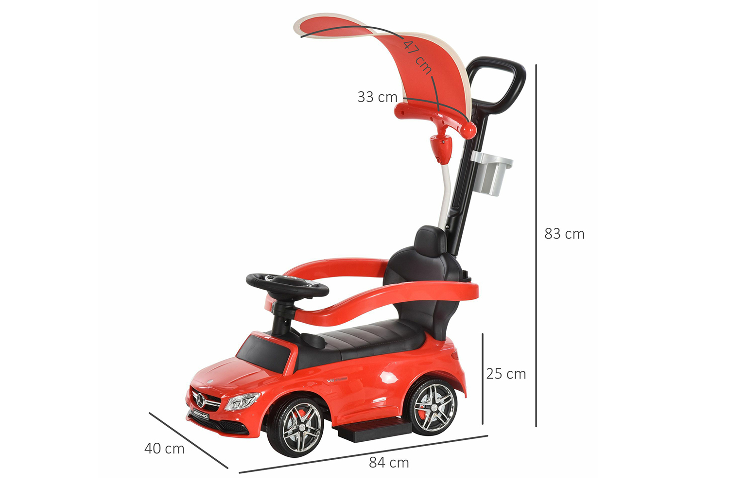 Homcom 370-114RD Ride-on Sliding Car | Red | Ireland