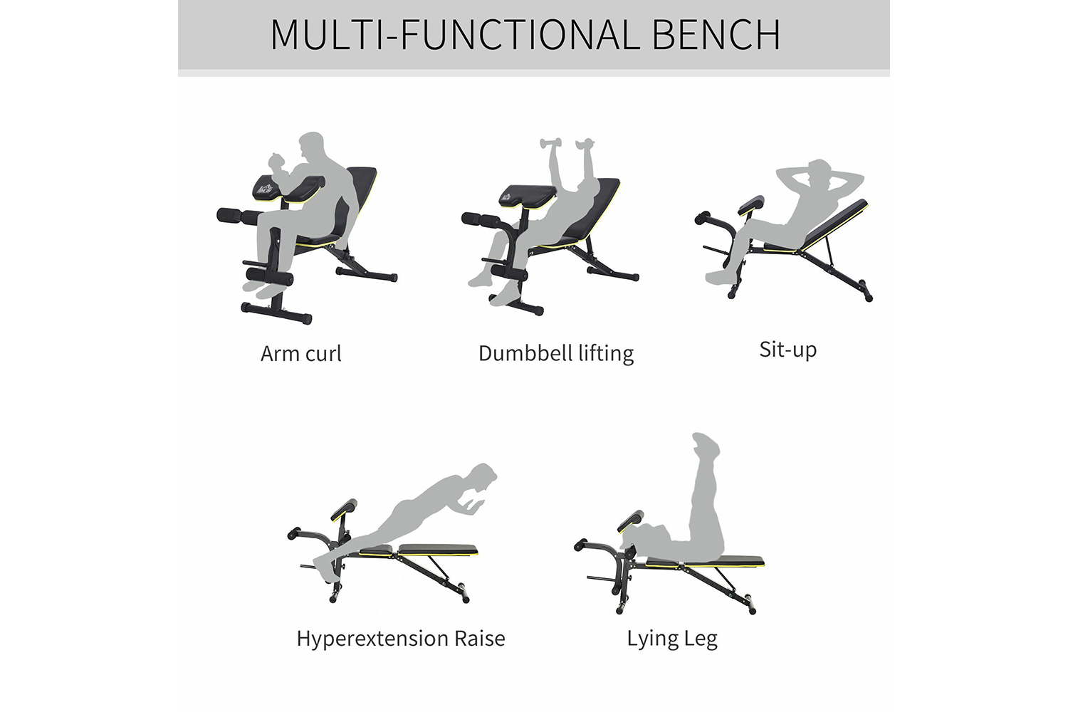 Homcom A91-115 Dumbbell Bench | Black | Ireland