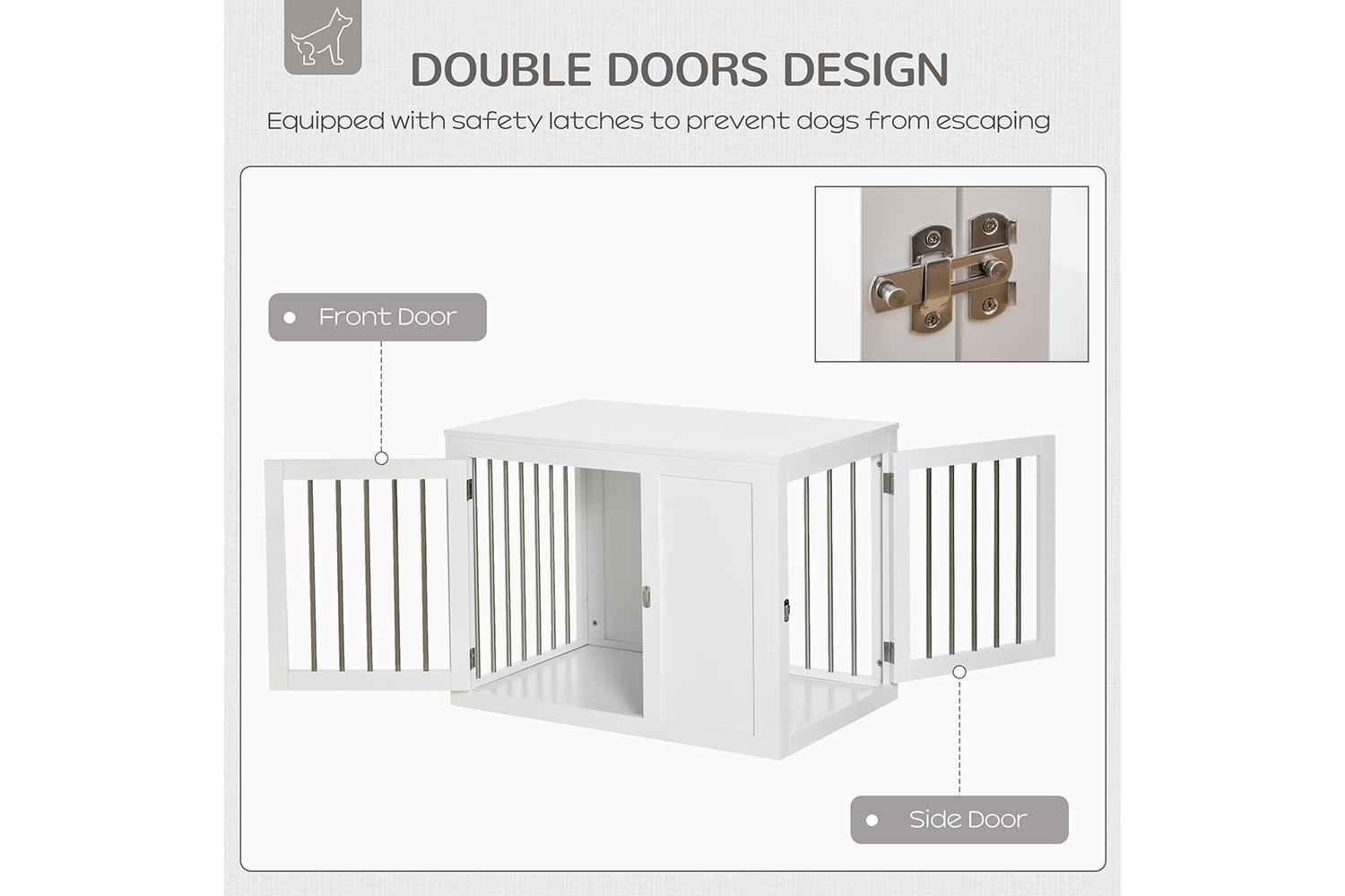 PawHut D02-082WT Two-In-One Dog Cage for Medium Dogs | White | Ireland