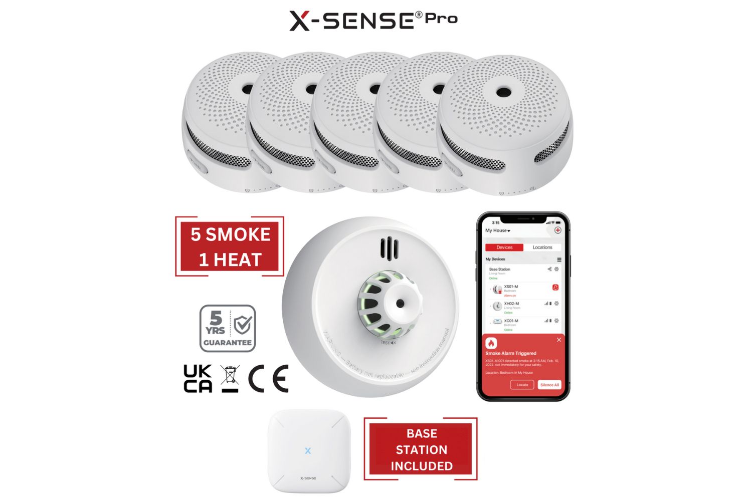 X-Sense Smart Smoke Detector and Heat Alarm Home Fire Protection Kit ...