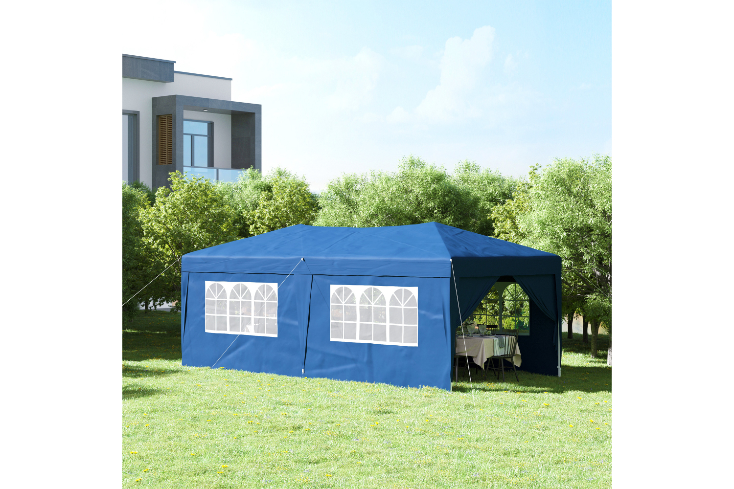 Outsunny Garden Water Resistant Gazebo Pop Up Tent | Blue | Ireland