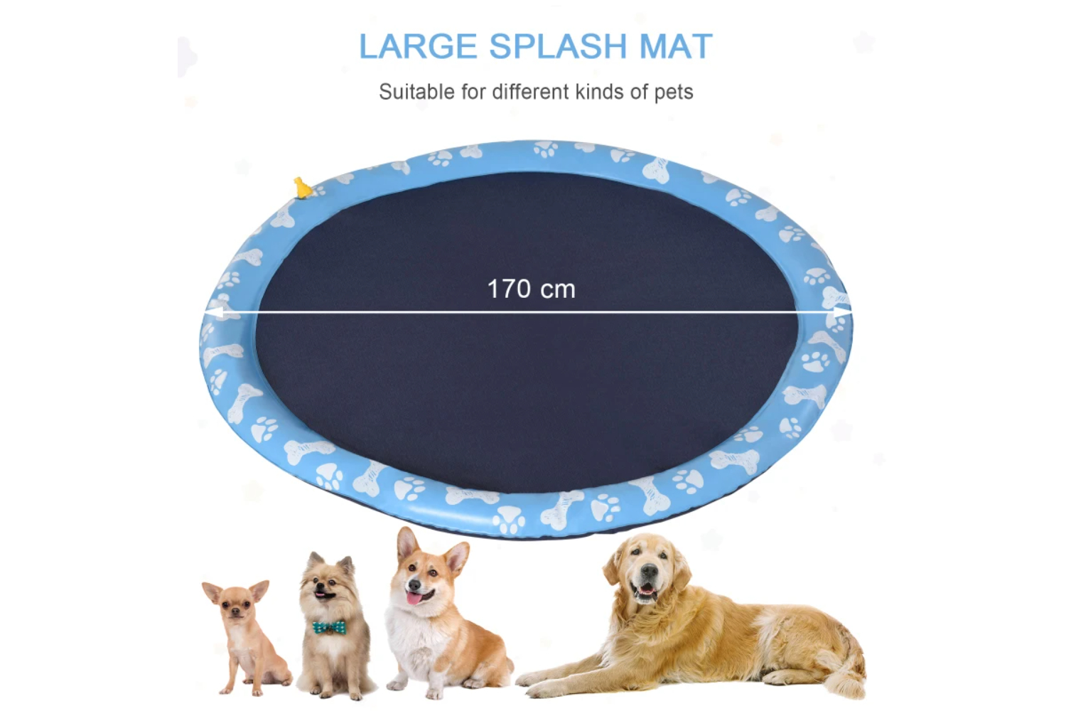 PawHut Outdoor Pet Splash Sprinkler Pad | Blue | Ireland