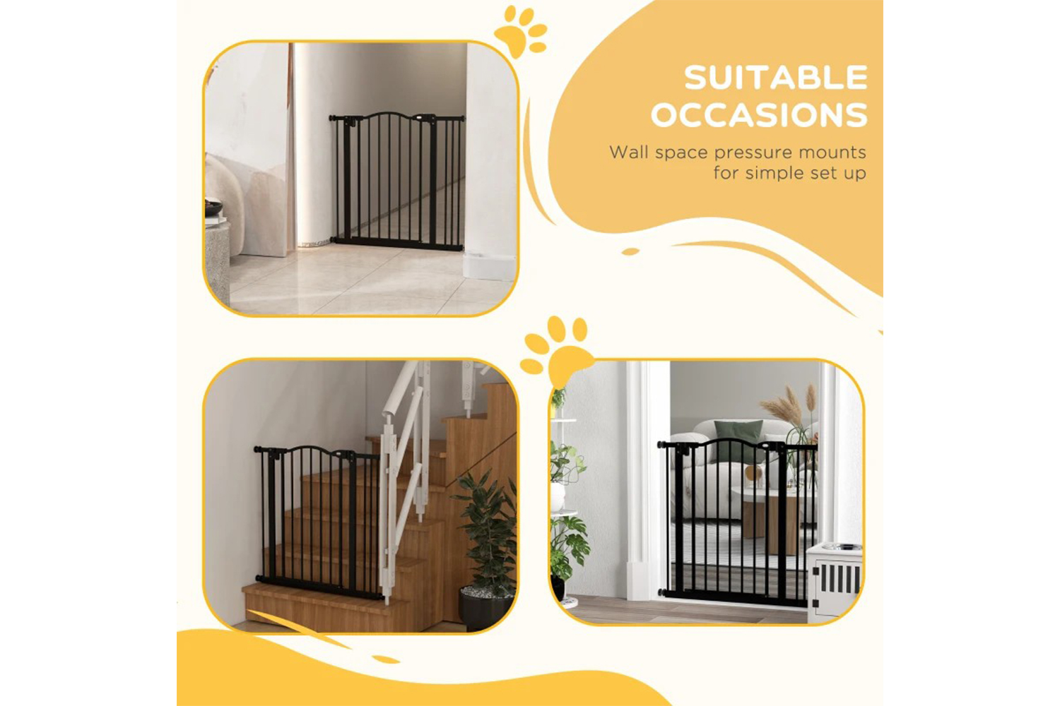 PawHut Extendable Dog Gate | Black | Ireland